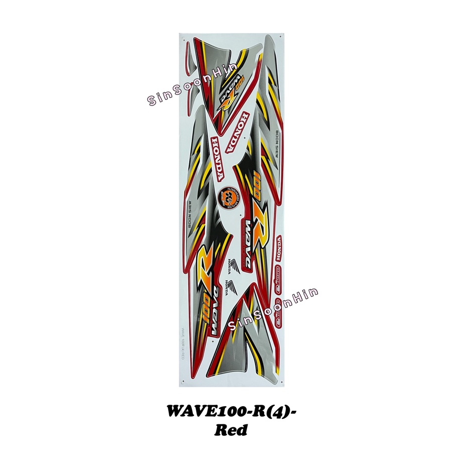 HONDA WAVE100R / WAVE100-R (4) Body Sticker / Stripe #w100r wave 100r ...