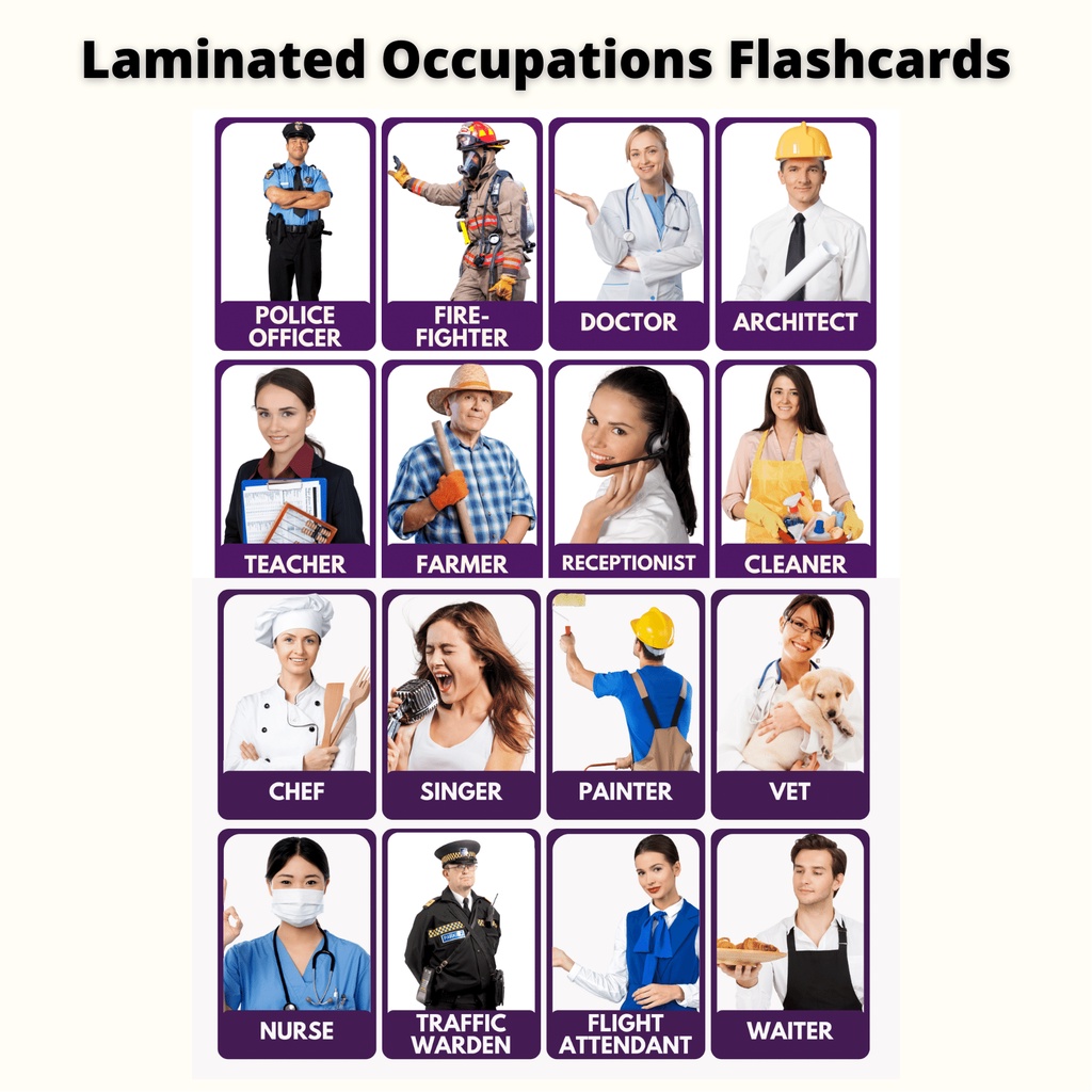 Laminated Occupations Flashcards, Jobs Flashcards, Professions ...