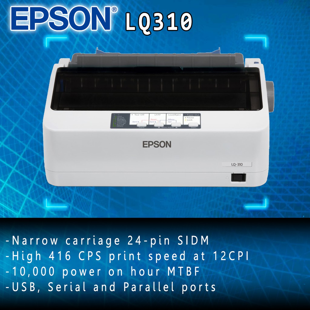 Epson LQ310 Dot Matrix Printer With original ribbon - LQ-310 NEW UNIT ...