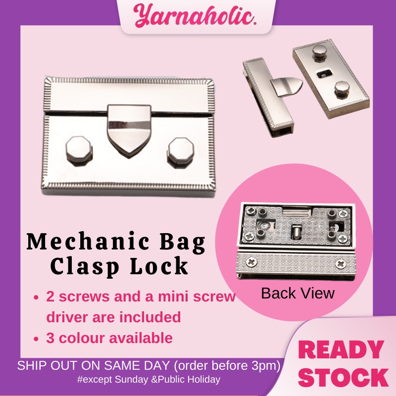 Bag Lock-Mechanic Bag Clasp Lock-Premium, Luxury/ Kunci pengapit ...
