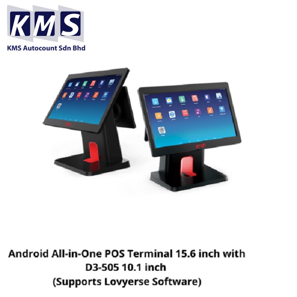 Android All-in-One POS Terminal 15.6 inch with D3-505 10.1 inch ...