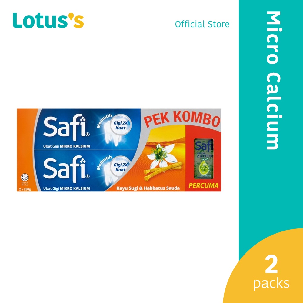 Safi Kayu Sugi & Habbatus Sauda Micro Calcium Toothpaste 2 x 250g ...