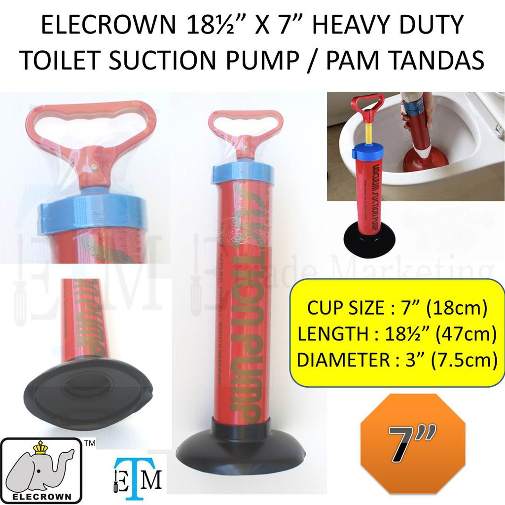 ELECROWN 18½” X 7” HEAVY DUTY TOILET SUCTION PUMP / PAM TANDAS | Shopee ...