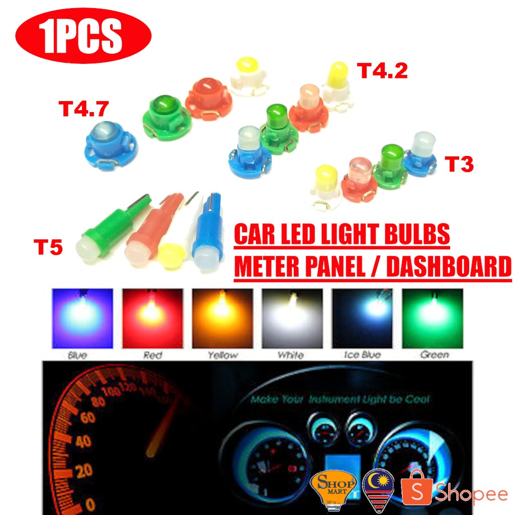 1PCS T5 T4.7 T4.2 T3 Car Meter Bulb Led Light Bulbs Meter Panel ...