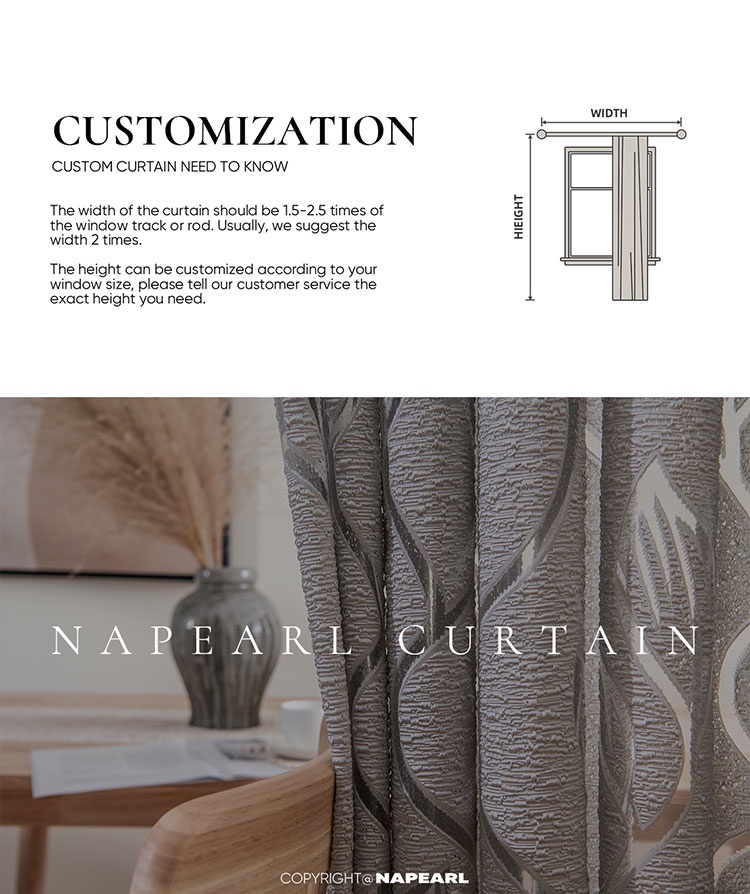 Napearl 1 PC Tulle【Hook Type】Jacquard Fabrics Bedroom Living room ...