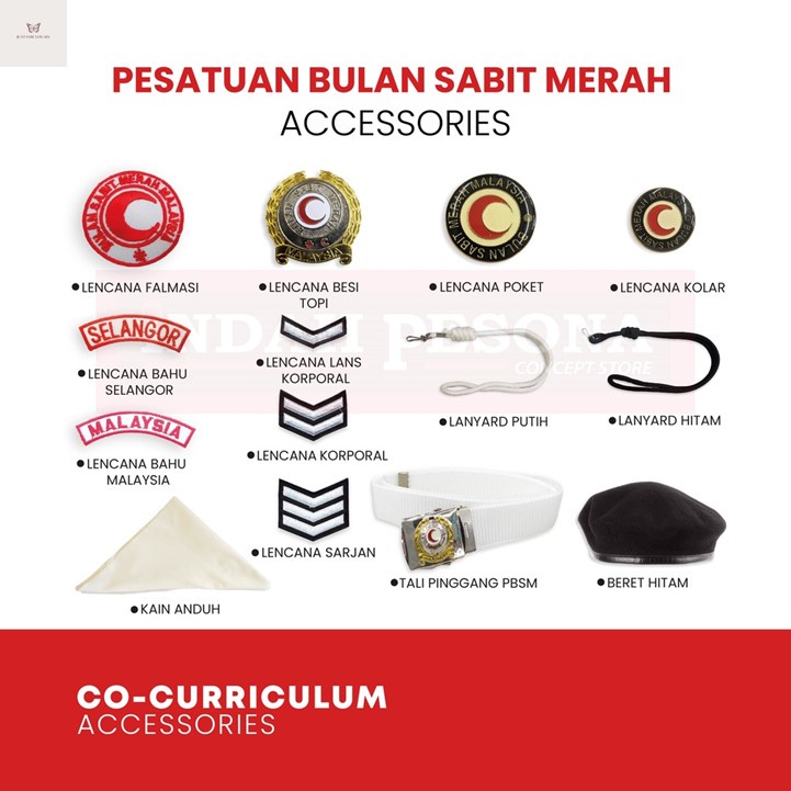 Aksesori Sekolah Kokurikulum Persatuan Bulan Sabit Merah (PBSM ...