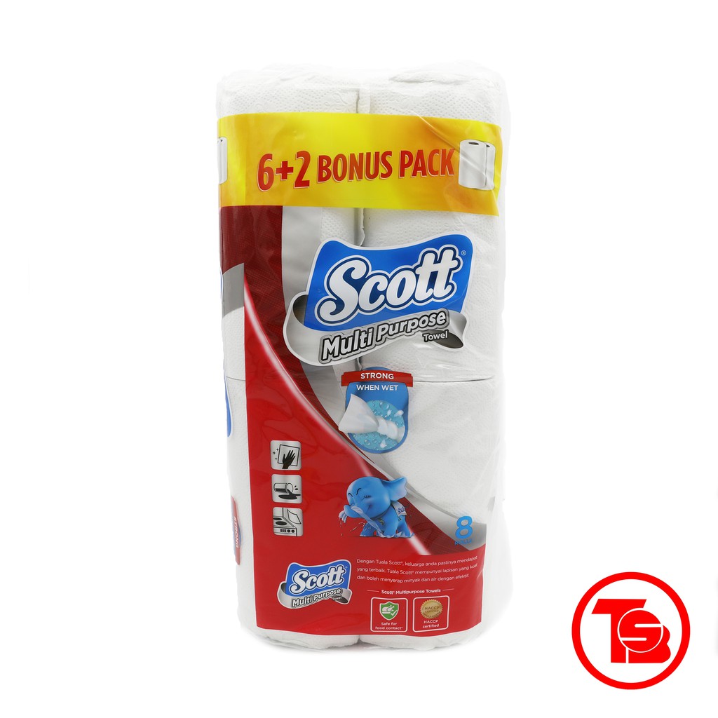 Scott Multi Purpose Towel 8 Rolls (6+2 Bonus Pack) | Shopee Malaysia