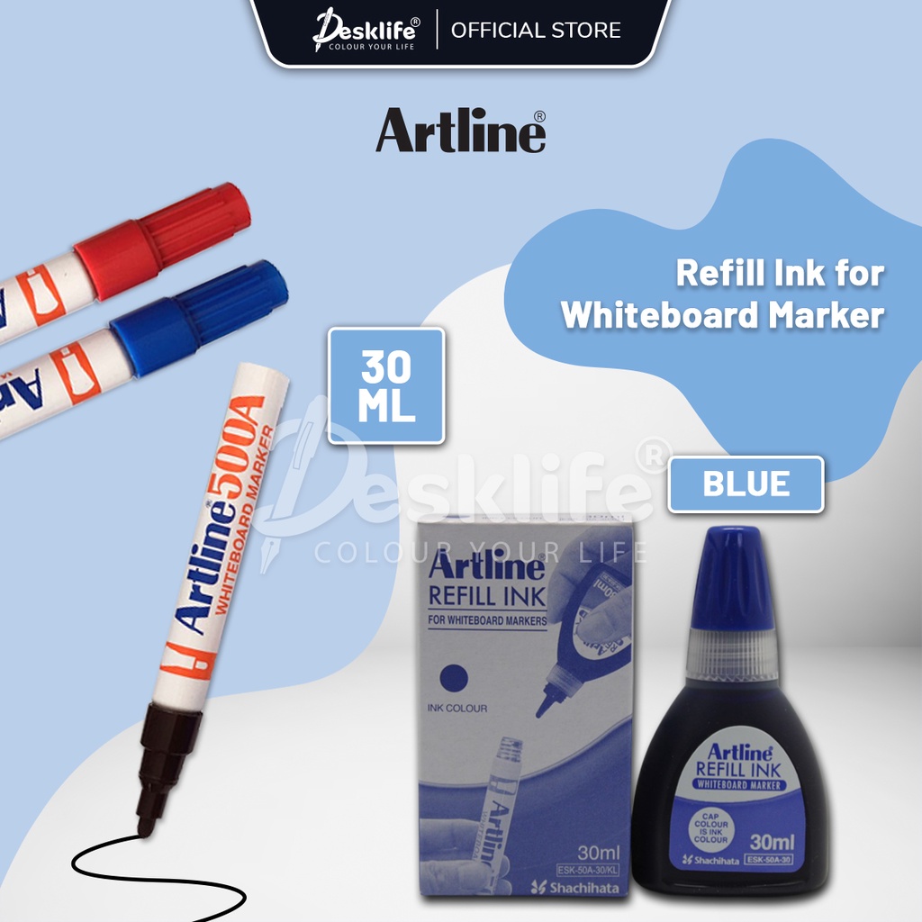 Desklife Artline White Board Marker Refill Ink Blue / Red / Black 20ml ...