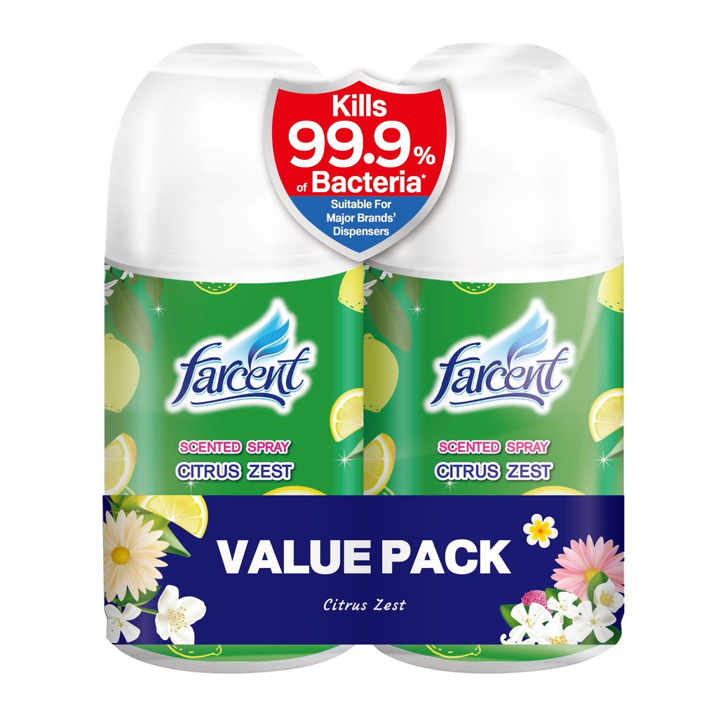*FARCENT* Scented Spray Air Freshener Refill 250ml ( Single & Twin Pack ...