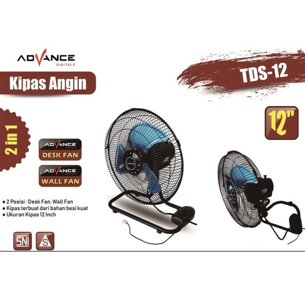 Tornado Advance Fan TDS 12 2in1 Hanging Table Fan wallfan deskfan (can ...
