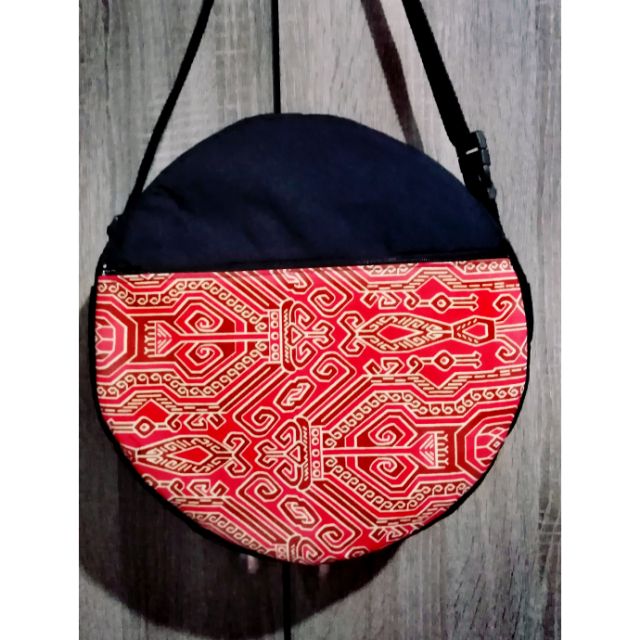 Tambourine Bag /Bag Rebana Motif Pua Kumbu | Shopee Malaysia