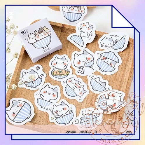 Fluff's 45pcs A Bowl of Cat Sticker Cute Sticker Kawaii Sticker Cartoon ...