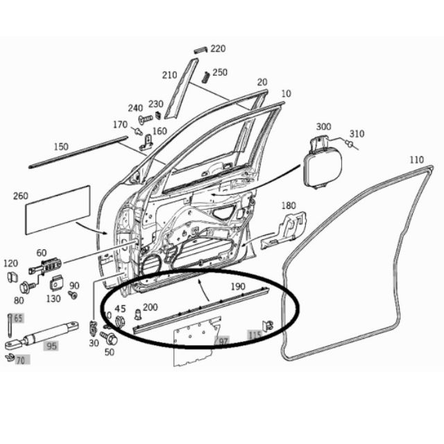 MERCEDES BENZ W210 BOTTOM DOOR STRIP/DOOR SEAL FRONT | Shopee Malaysia