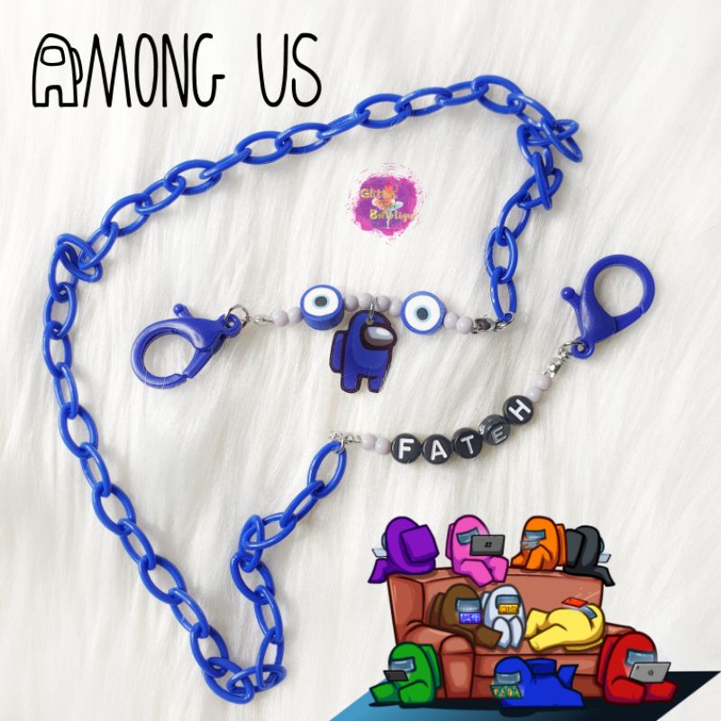 Among Us Face Mask Chain For Kids Among Us Face Mask Necklace Among Us ...
