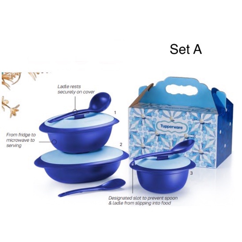 Tupperware Blue Royale Serveware Set | Shopee Malaysia