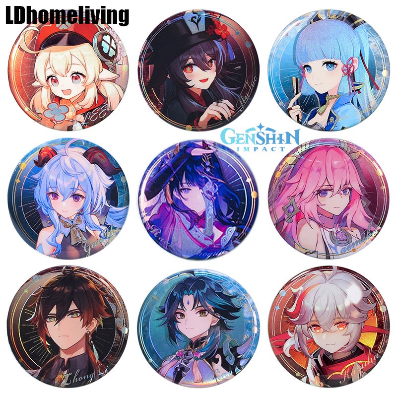 genshin impact badge Fine-flashing reflective badge raiden shogun ...
