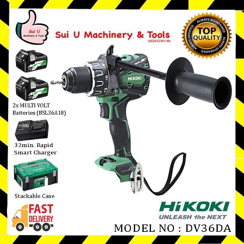 HIKOKI DV36DA Cordless Impact Driver Drill+ 32min.Rapid Smart Charger ...