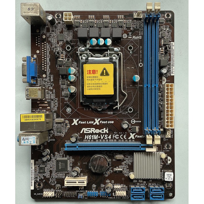 Used, 100% ASRock H61M-VS4 H61 H61M LGA 1155 DDR3 RAM 16G Integrated ...