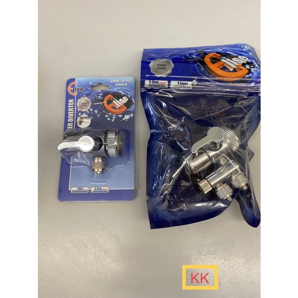 KK ELISE 1/4" Water Filter One Way / Two Way Faucet Adapter Diverter 1/ ...