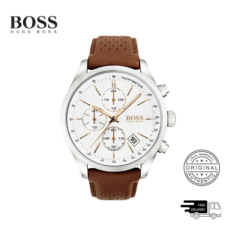 Boss Grand Prix White Men's Watch 1513475 | Shopee Malaysia