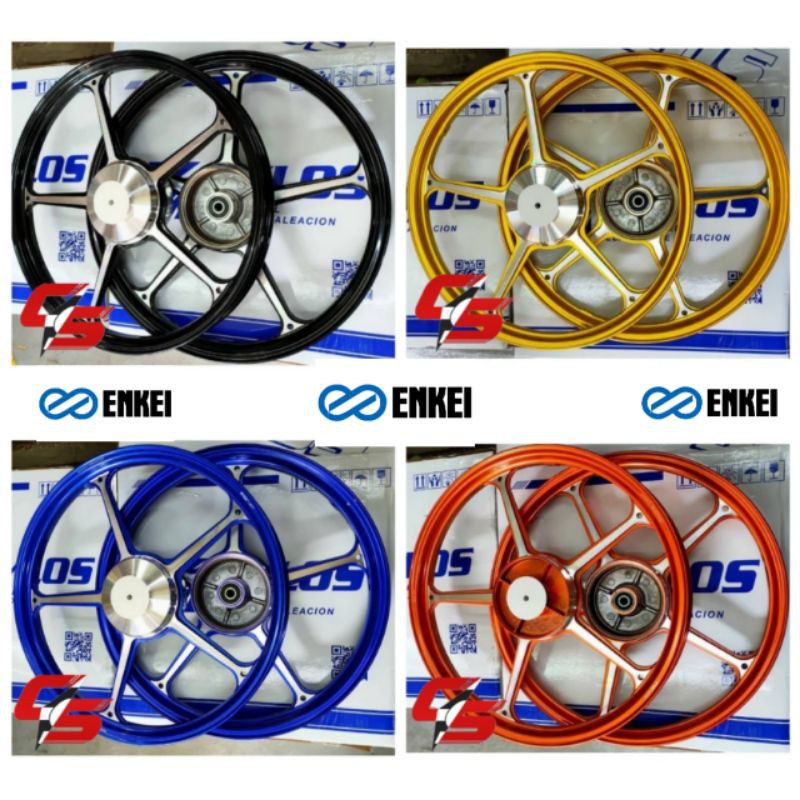 Enkei FG505 SP505 CNC Sport Rim Honda EX5 Dream Wave100 W100 With bearing & bush 140/160 x17 ...