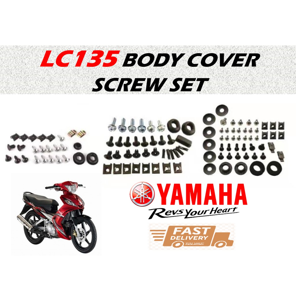 YAMAHA LC LC135 V1 BODY COVER SCREW SKRU FULL COMPLETE SET THAILAND ORIGINAL BCS001LCV1 | Shopee ...