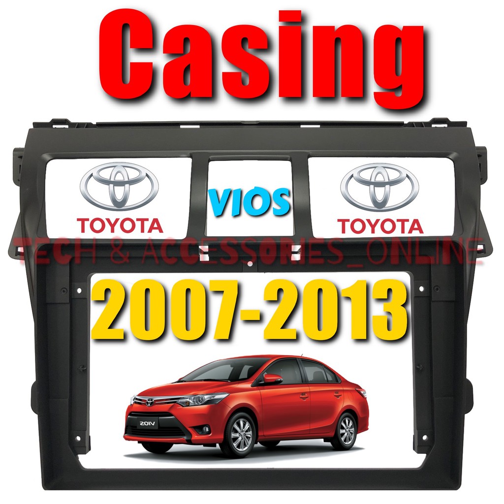 9" Android Player Casing Toyota Vios 2007-2013 Double Din 2 Din Radio ...