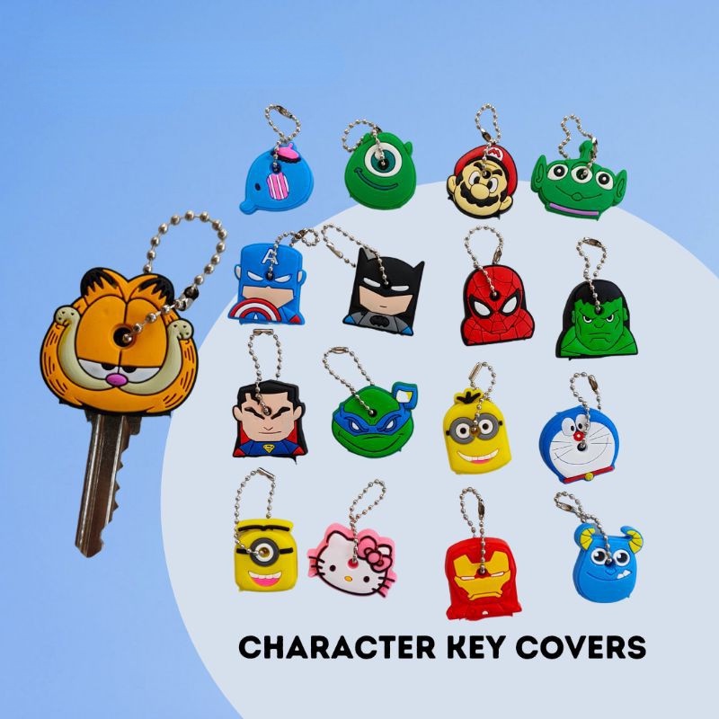 Cute Cartoon Key Covers Tiny PVC Key Covers Keyfob Portable Party Key ...