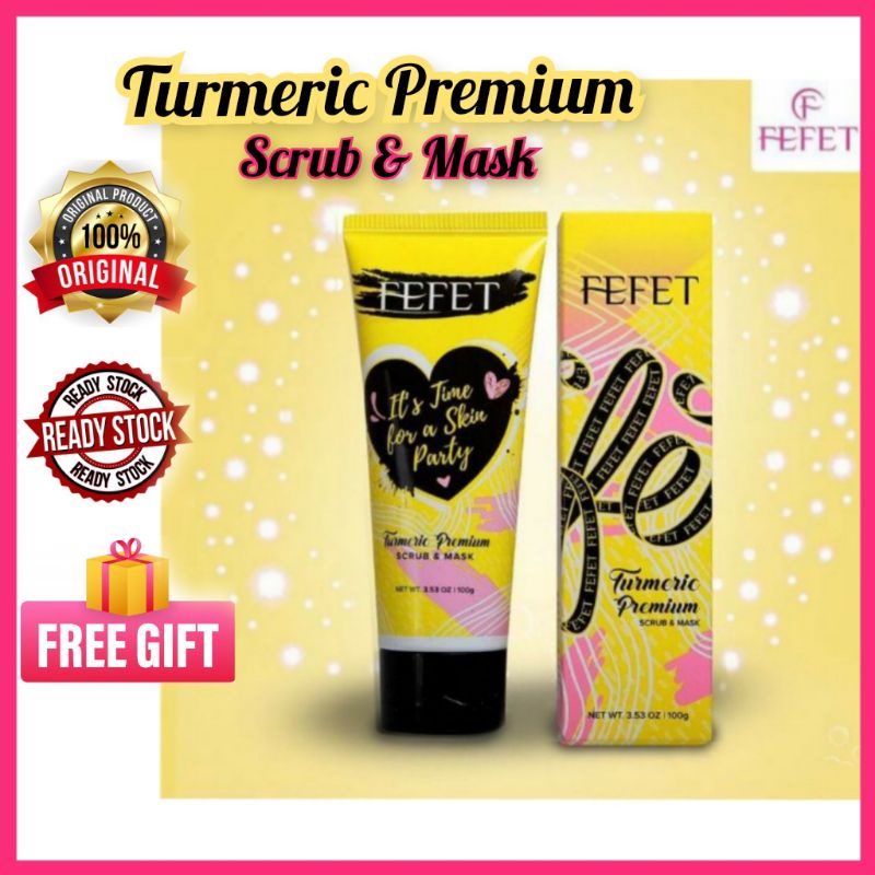 Fefet Turmeric Premium Original HQ / Body Face Scrub/ Face Mask/ Masker ...