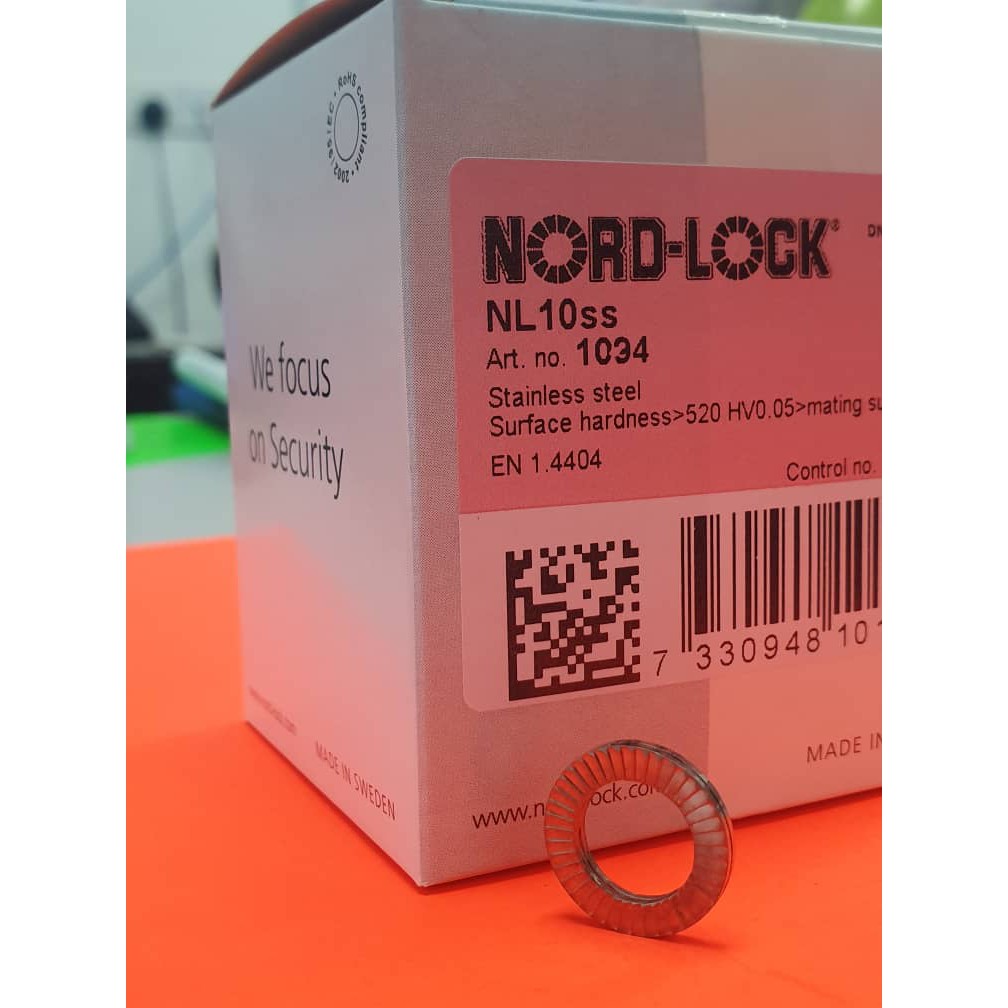 NL10-NORD LOCK (STAINLESS STEEL) WEDGE-LOCKING WASHERS WITH ORIGINAL ...