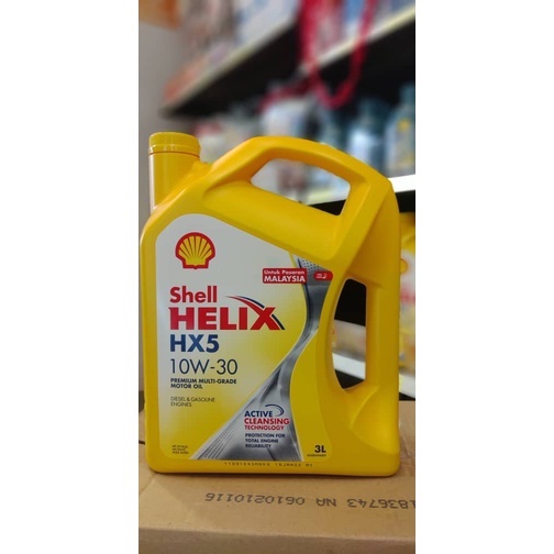 [ORIGINAL] SHELL HELIX HX5 E 10W-30 3L (PASARAN MALAYSIA) | Shopee Malaysia