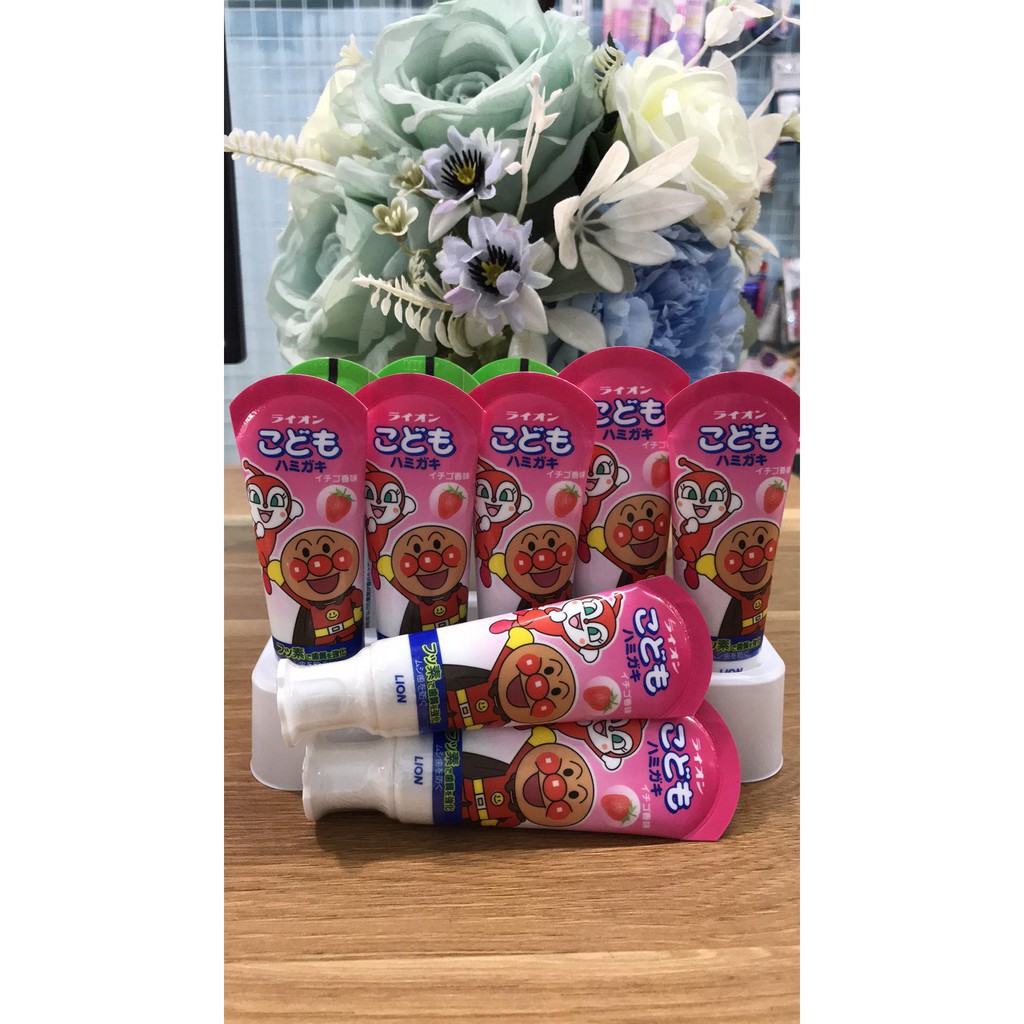 Japanese domestic Lion swallowable toothpaste (Strawberry flavor) for ...