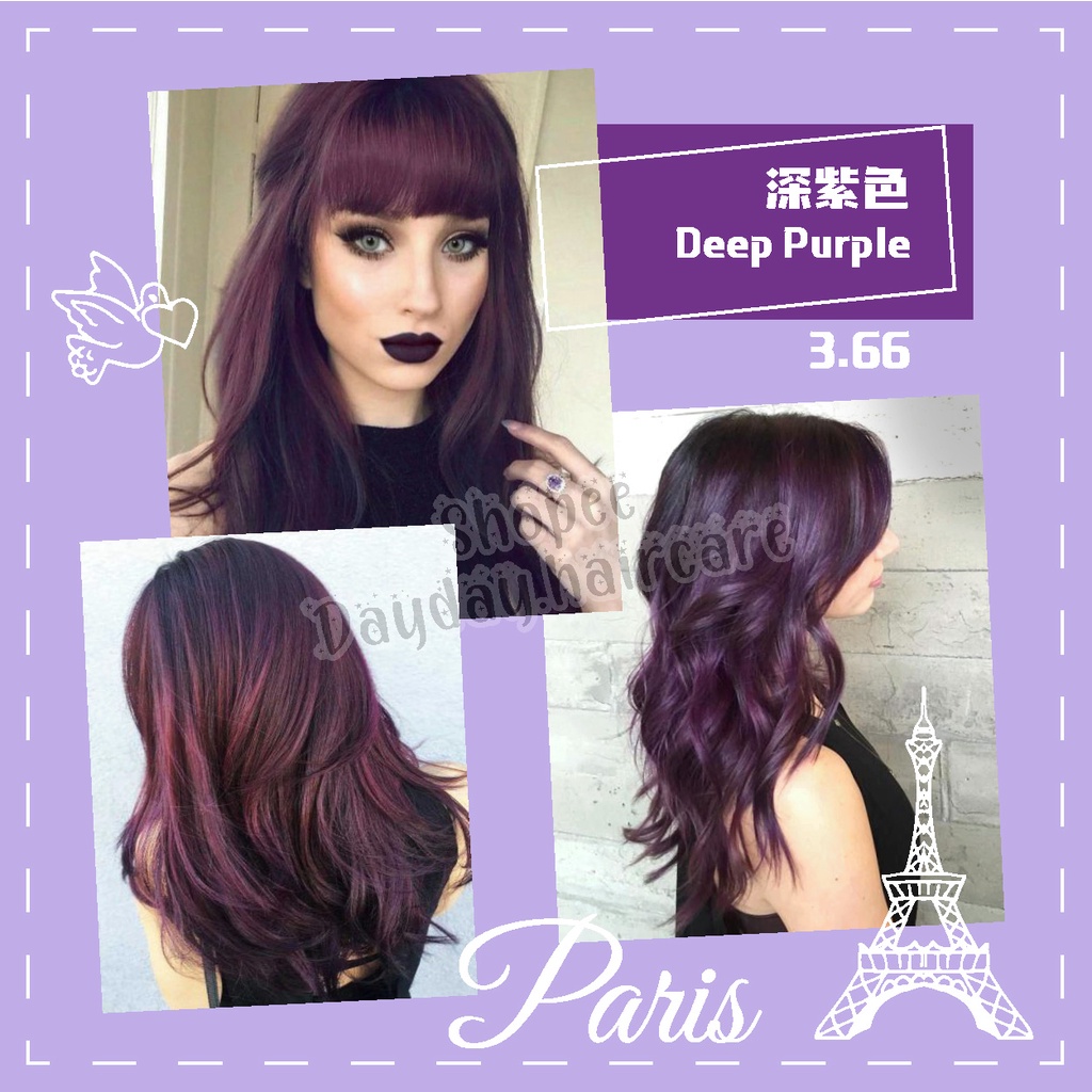 【Ready Stock】3/66 Deep Purple Professional Salon Hair Color Dye Cream ...