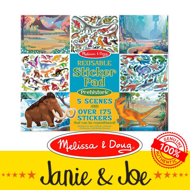 Melissa & Doug Reusable Sticker Pad- Prehistoric- Age 3+, Activity Book ...