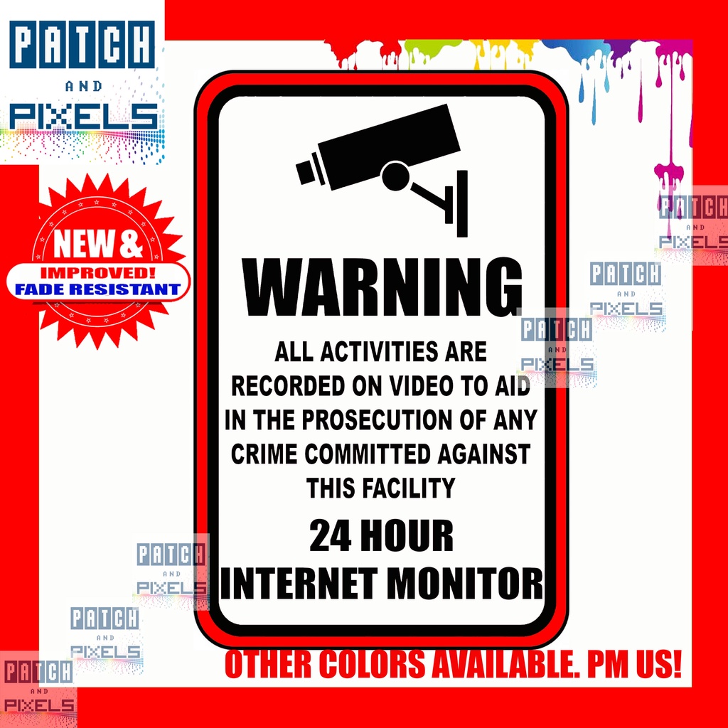 CCTV Signage Red Version Laminated/PVC/Sticker/Metal Sheet (8 x 10 ...