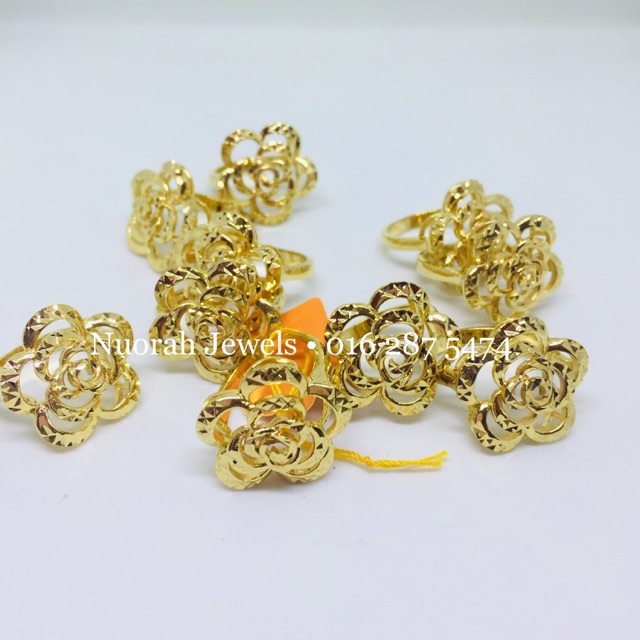 COP 916 | CINCIN 💍 BUNGA ROS • Design 💯 Sama Emas Sebenar • | Shopee ...