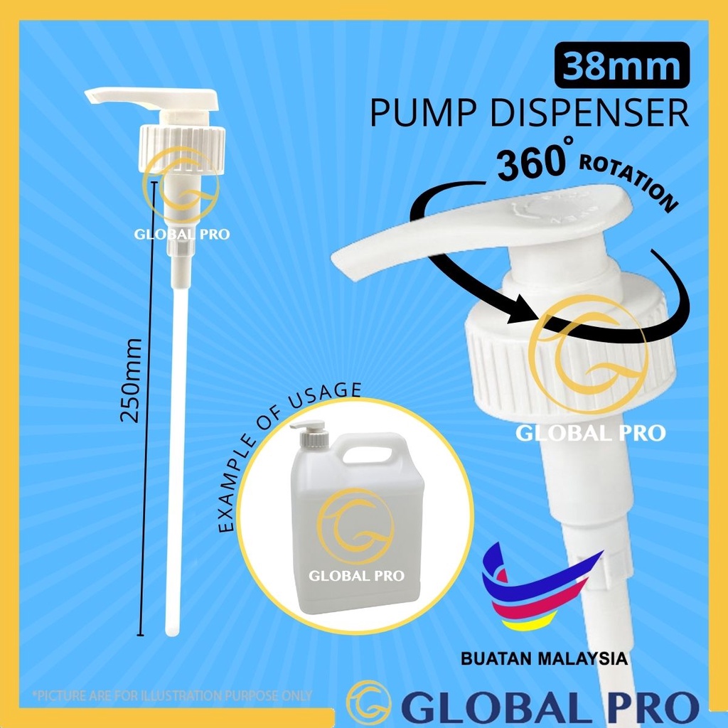38mm Pump Dispenser Refillable Empty Bottle Pump Dispensing Shampoo ...