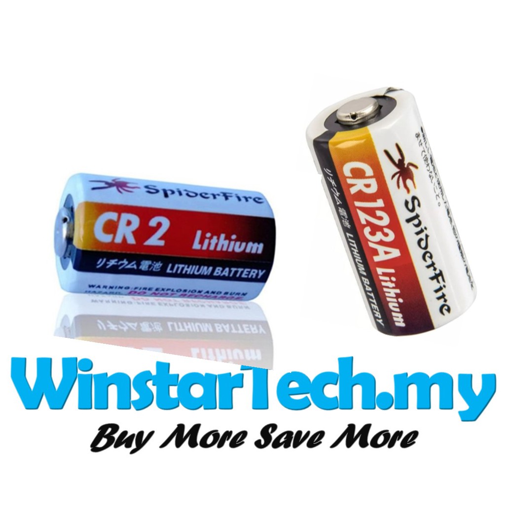 Spiderfire CR2 CR123A 16340 3V Li-ion Non Rechargeable Lithium Battery 900mah 1300mah CR-2W C1B ...