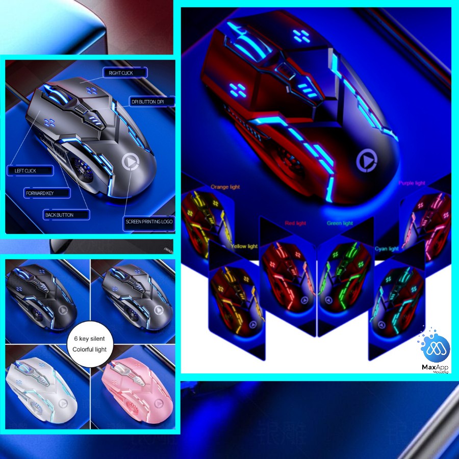 G5 Professional Ergonomic Gaming Mouse 7colors Backlight USB Wired ...