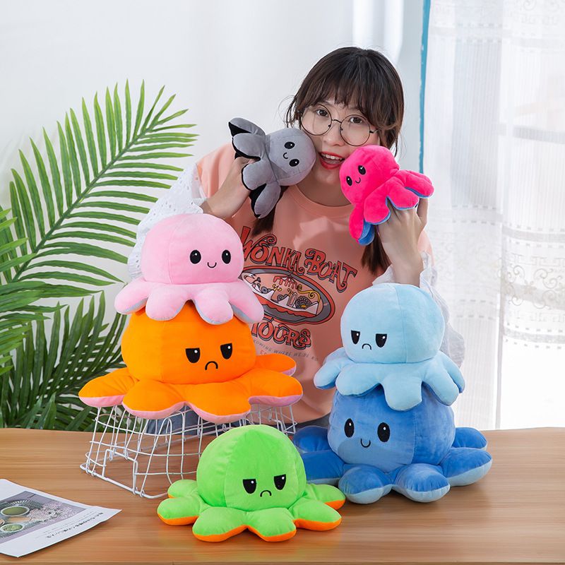 Octopus Fluffy Reversible Stuffed Animal Featuring Lifelike Design Ages ...
