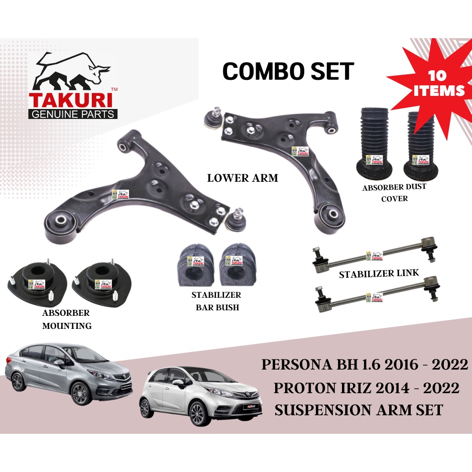 Takuri Lower Arm Control Arm Set for Proton Persona vvt / Iriz Front ...