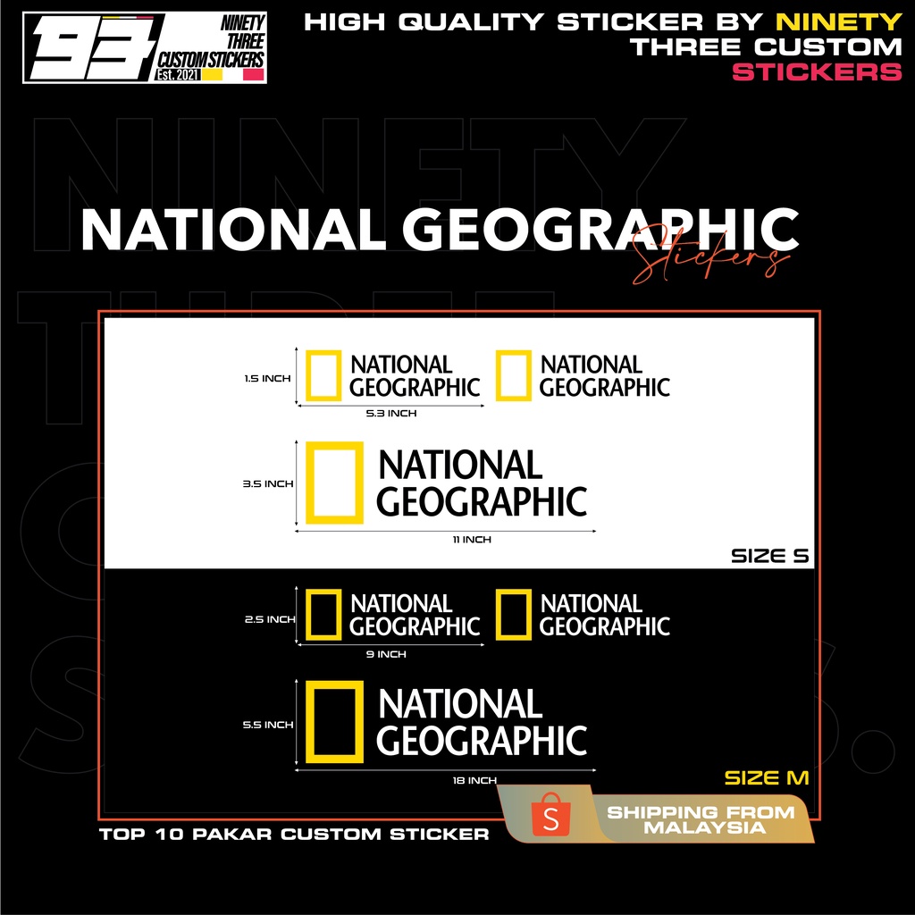 NATIONAL GEOGRAPHIC CAR STICKER | Shopee Malaysia