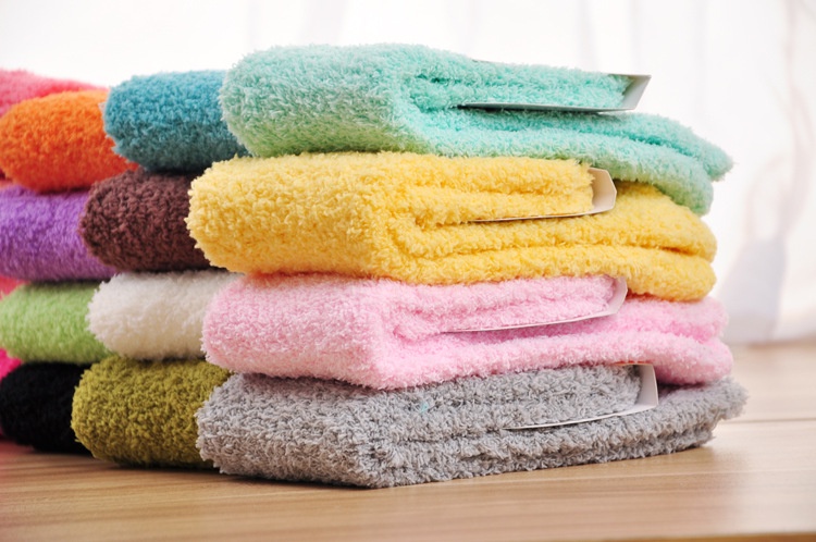 Colorful Soft Sleeping Sock Winter Microfiber Sock Warm Fuzzy Fluffy ...