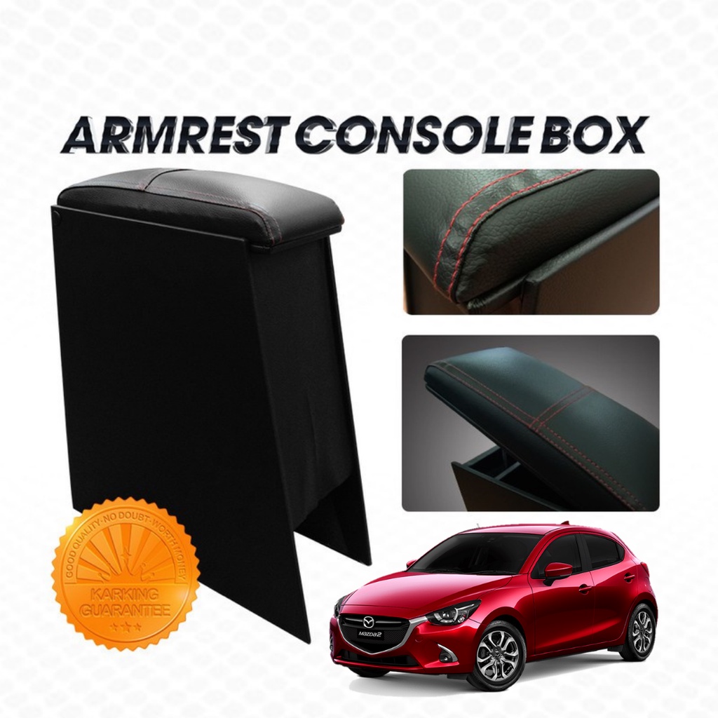 PVC Red Line Arm Rest Armrest Console Box Mazda 2- Black | Shopee Malaysia