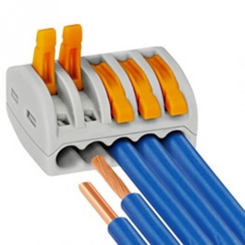 Wago Connector 5 Wire 222-415 Compact Terminal Block Lever Cage Clamp | Shopee Malaysia