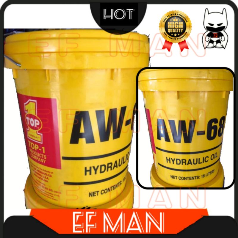TOP 1 AW68 HYDRAULIC OIL 18L LUBRICANT FLUID ORIGINAL CASTROL SHELL ...