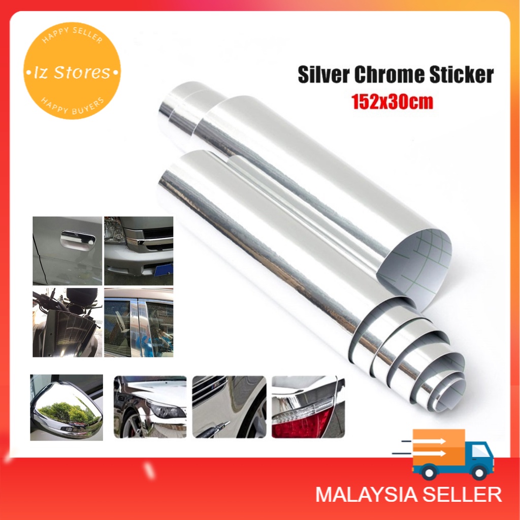 Iz_Stores Silver Chrome Sticker Door Lining Glass Moulding Car Wrap ...