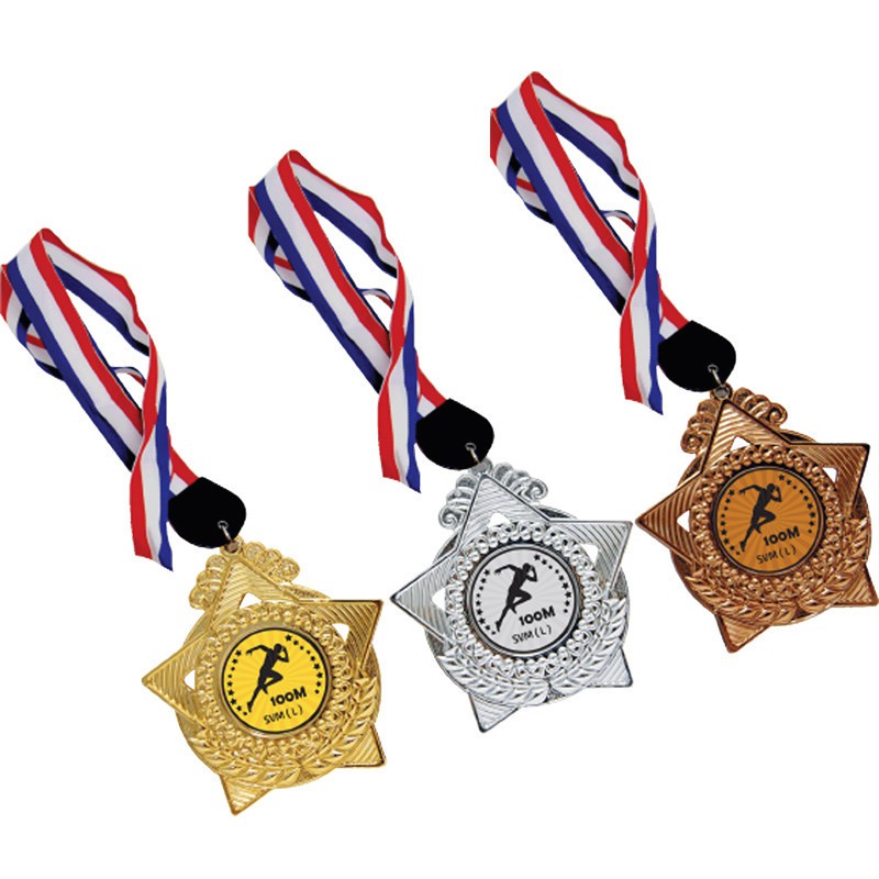 ACC913(5) Plastic Hanging Medal With Gold/Silver or Bronze color c/w ...