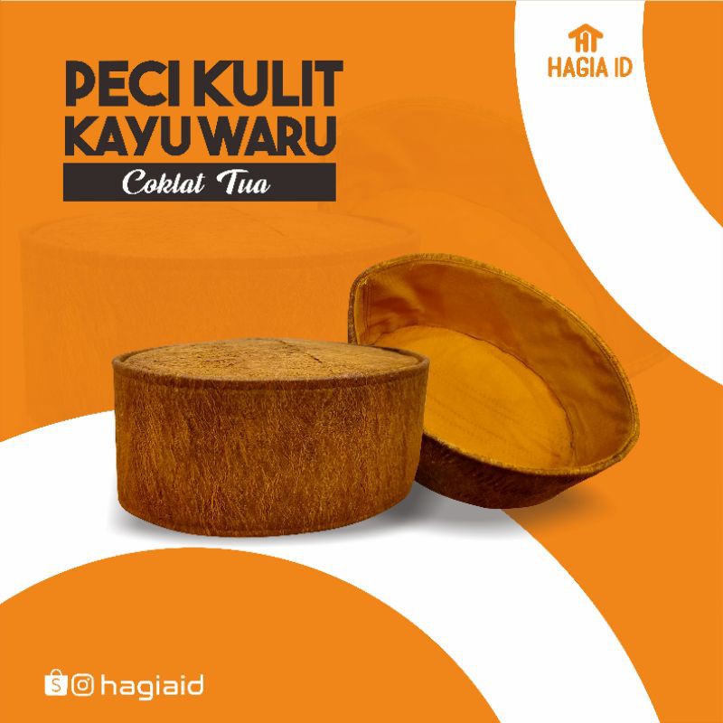 KAYU Waru wooden Peci with dark brown songkok motif | Shopee Malaysia
