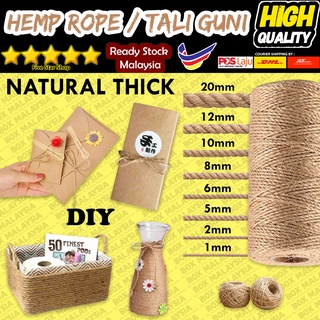 1mm-20mm Brown Hemp Rope / Tali Guni / Jute Rope Twine Cord String ...